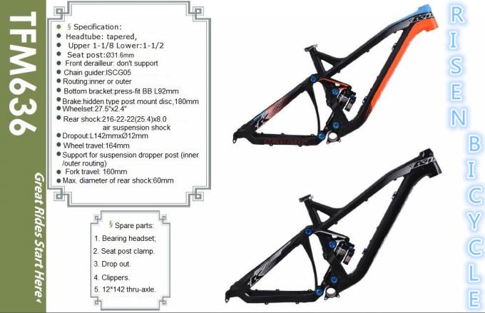 27.5er/650B Aluminum Enduro Full Suspension Bike Mountain Bike Frame ...